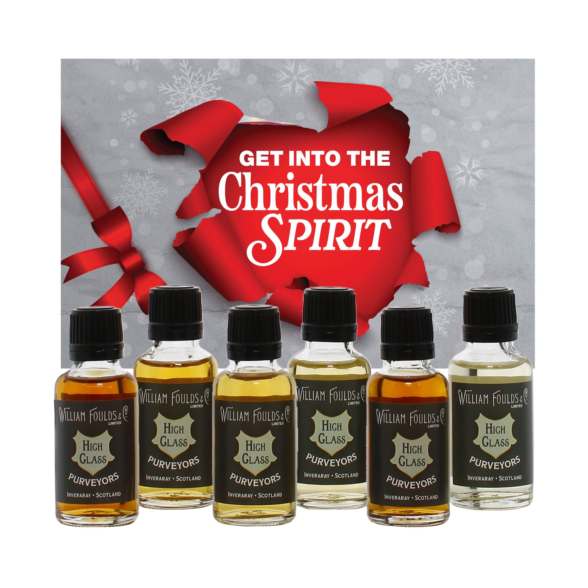 Christmas Spirit Wrapping Ripped Open 6x3cl Whisky Gift Pack 6x3cl ...